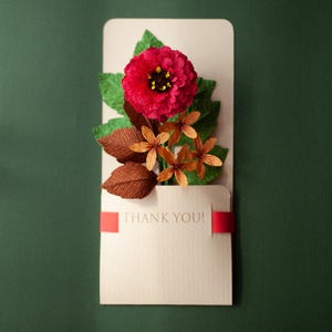 Floral Thanksgiving Day Card, Crepe Paper Flowers, Personalized ...