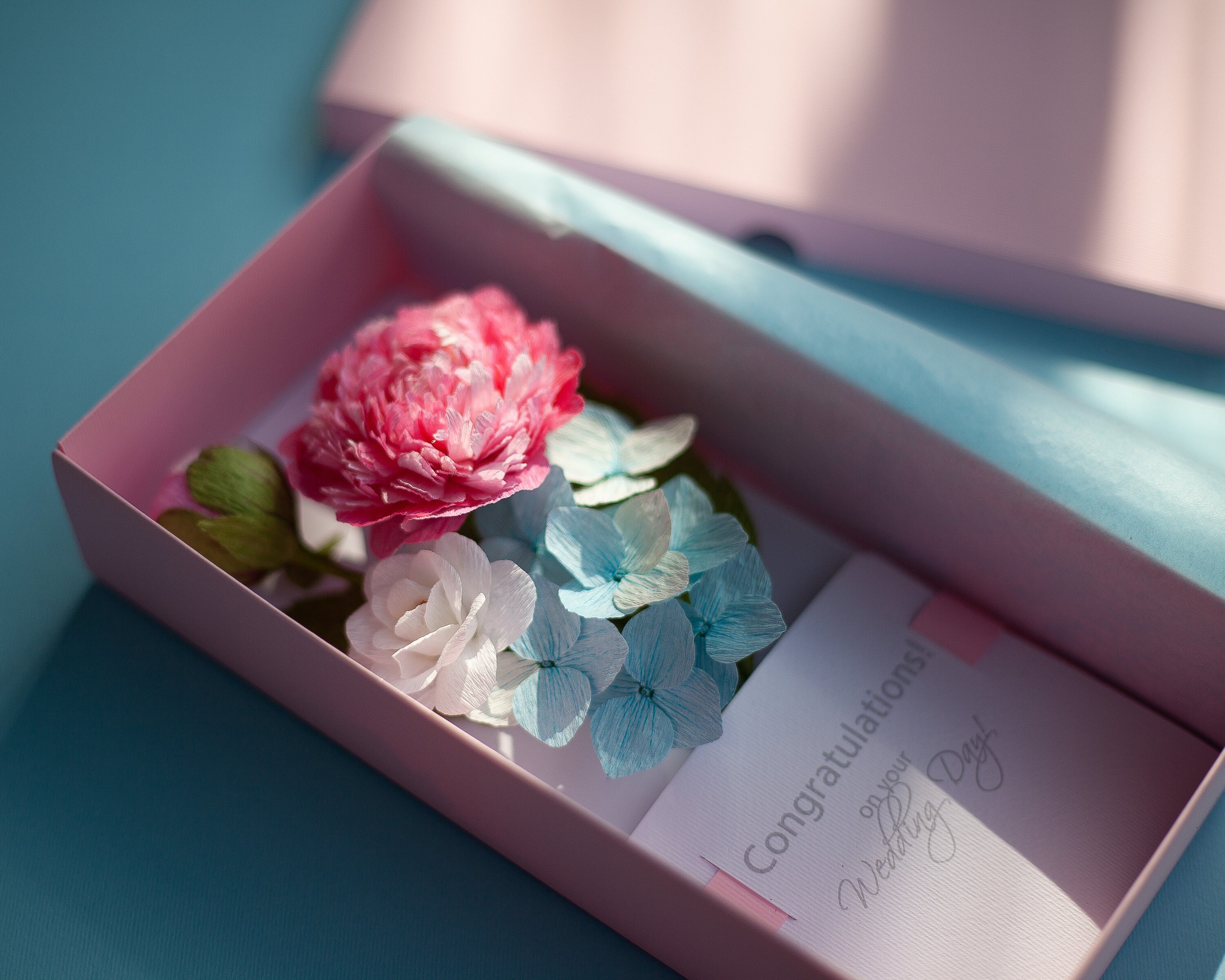 Wedding Floral Envelope Card, Personalized Wedding Gifts With Peonies ...