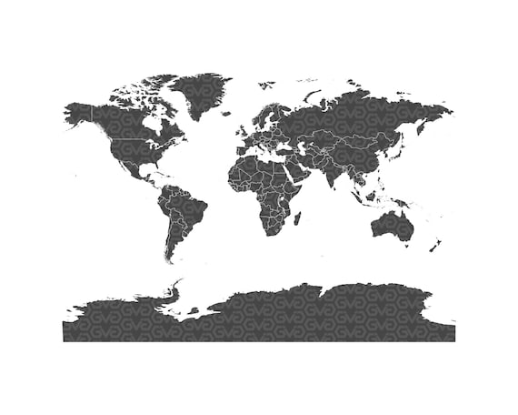 World Map High Resolution Black And White