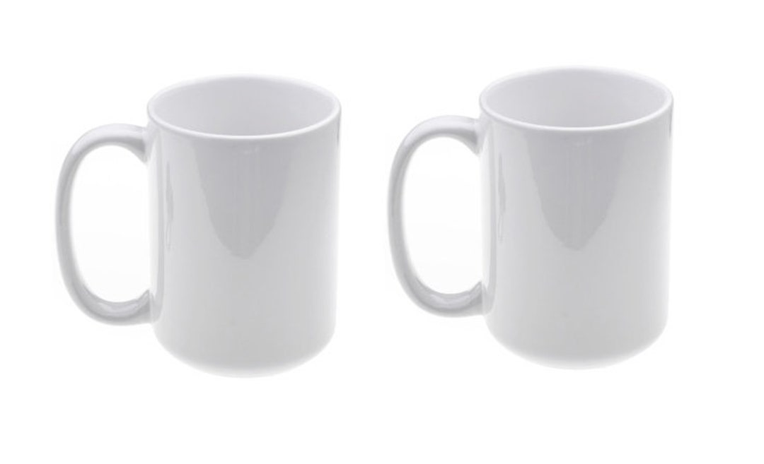 White Ceramic Coated Sublimation Mug 15 Ounces Heat Press Thermal ...