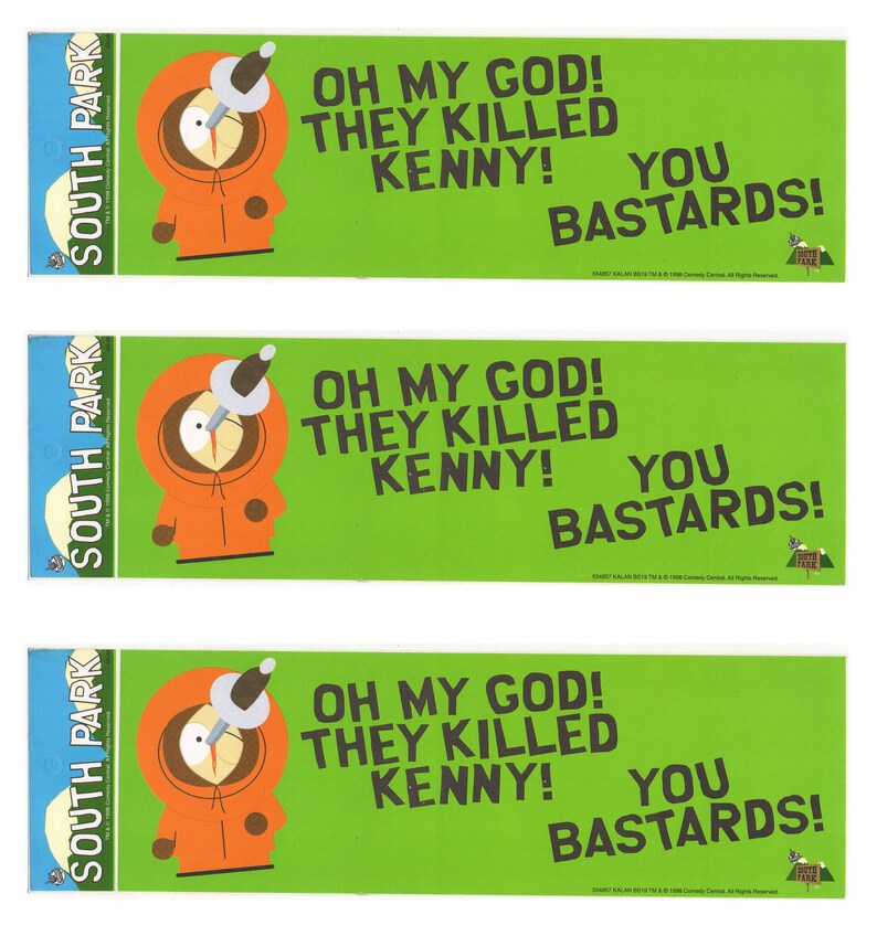 Stickers Decal South Park Kenny Stan Kyle Cartman Vintage - Etsy