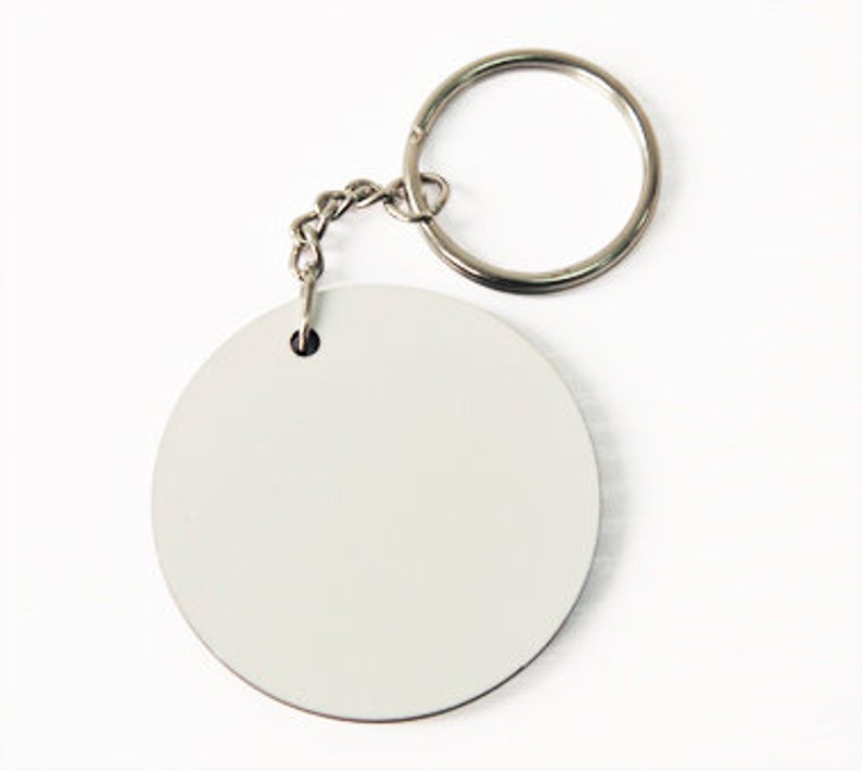 Polymer Round White Blank Sublimation Key Chain Heat Transfer Craft Key ...