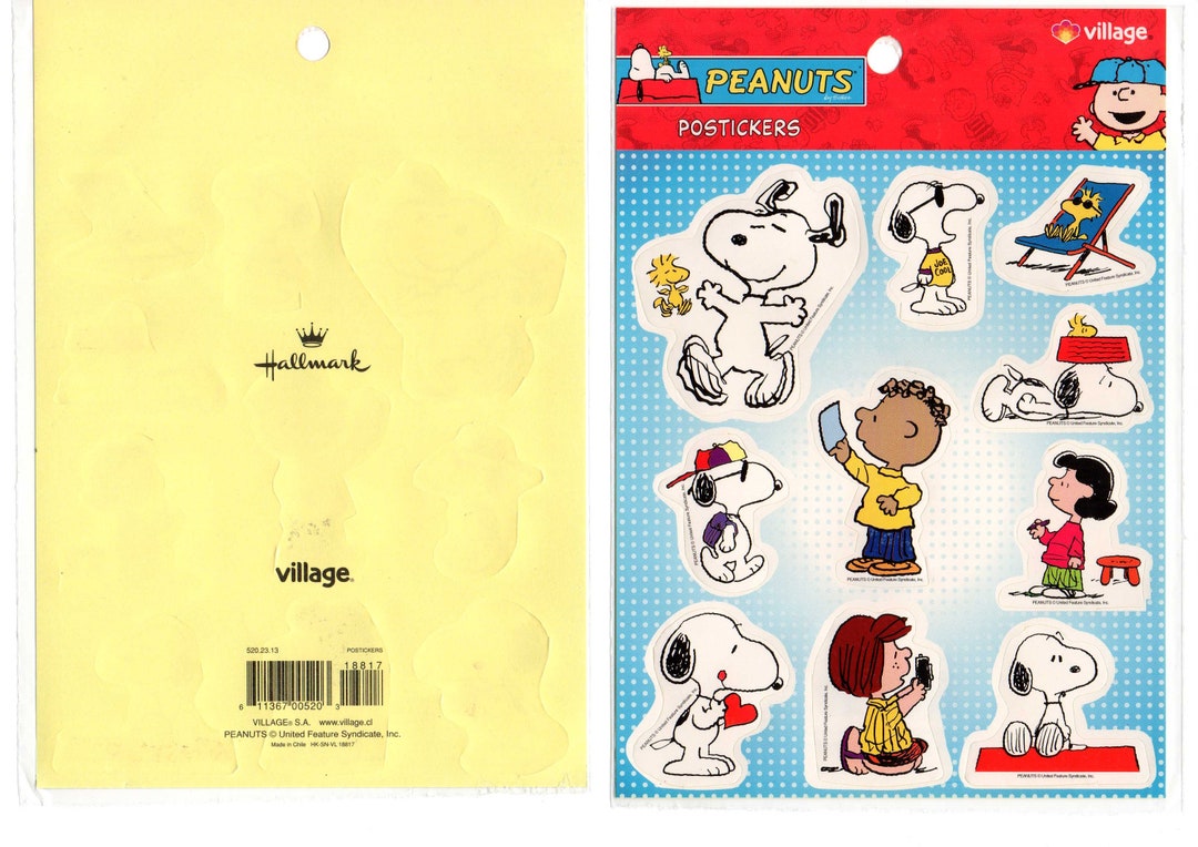Snoopy Vintage Stickers Decal Peanuts Charlie Brown 20x14cm - Etsy