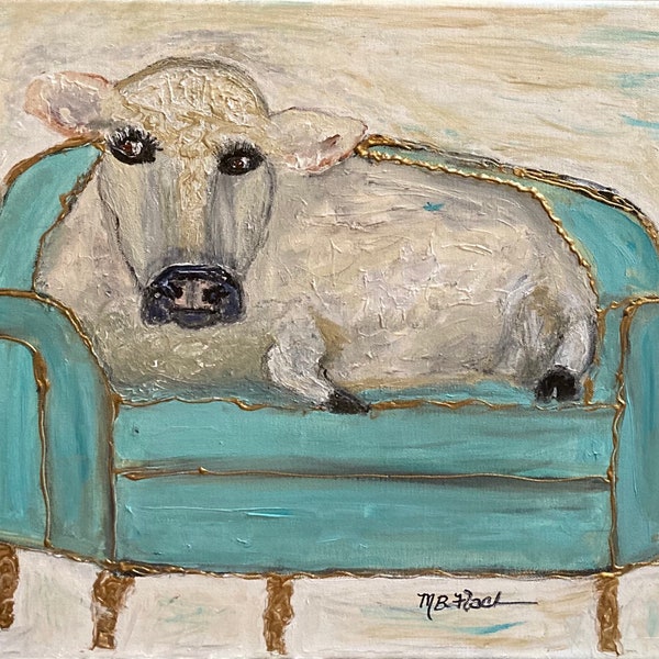 Cows on Couch Art - Etsy