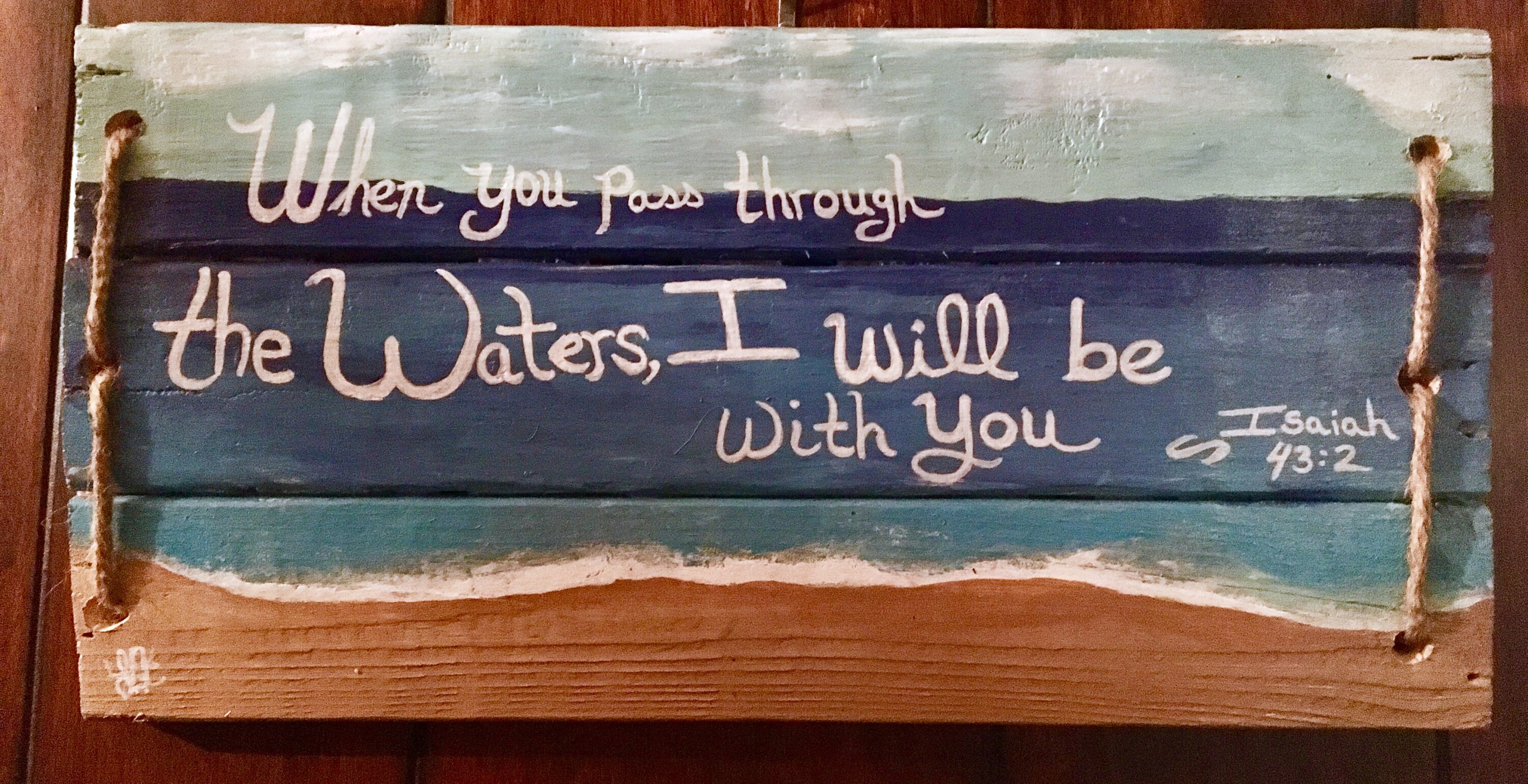 Scripture on Beach Background Handmade Wall Art Every Sign | Etsy