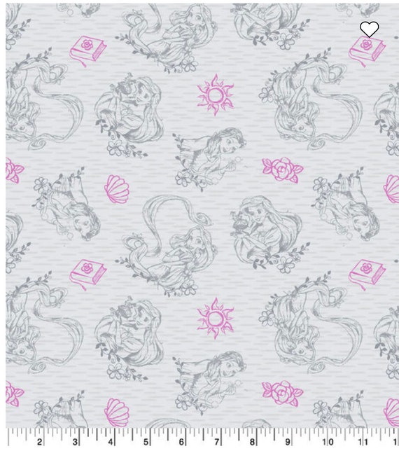 Sewing & Fiber Disney Princess Knit Cotton Fabric Sketch Materials ...