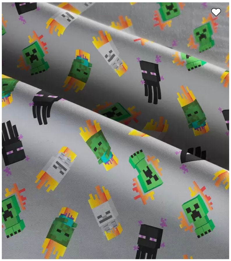 Minecraft Mini Mobs Cotton Fabric by the Yard - Etsy