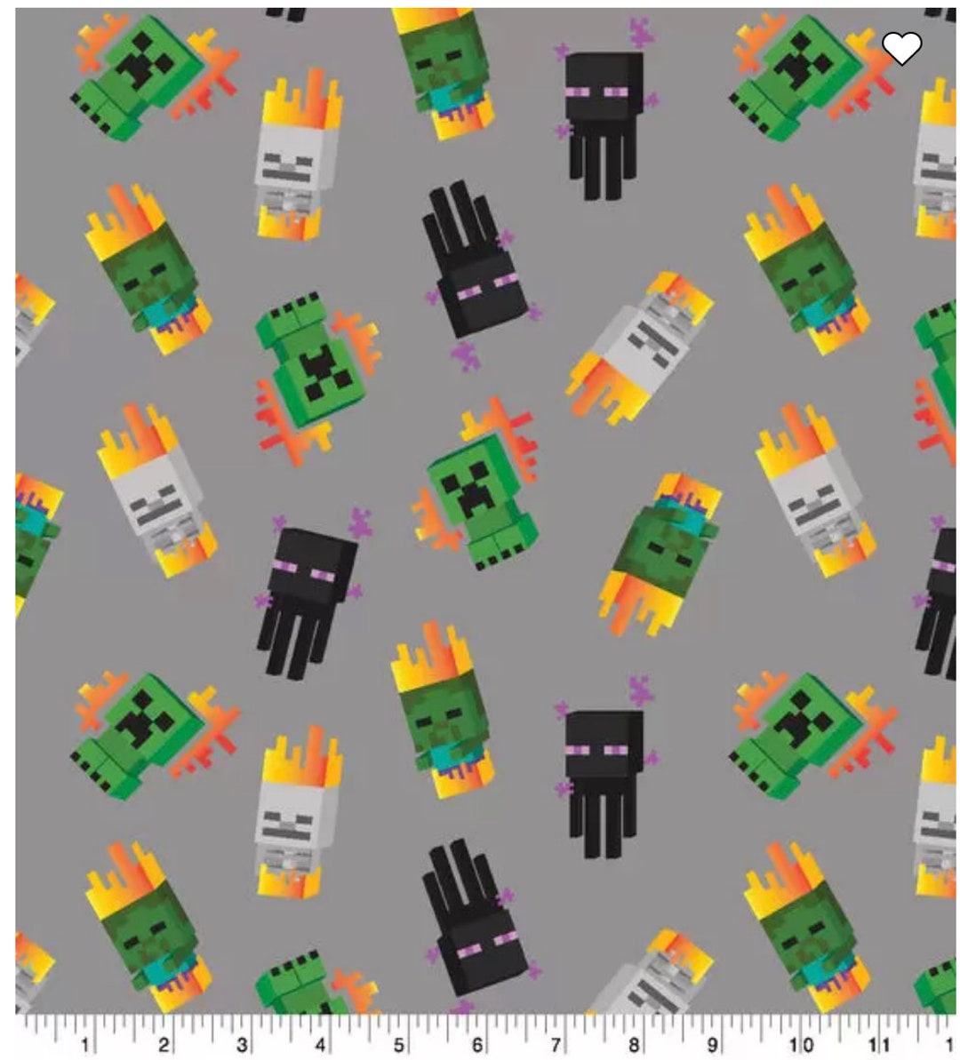 Minecraft Mini Mobs Cotton Fabric by the Yard - Etsy