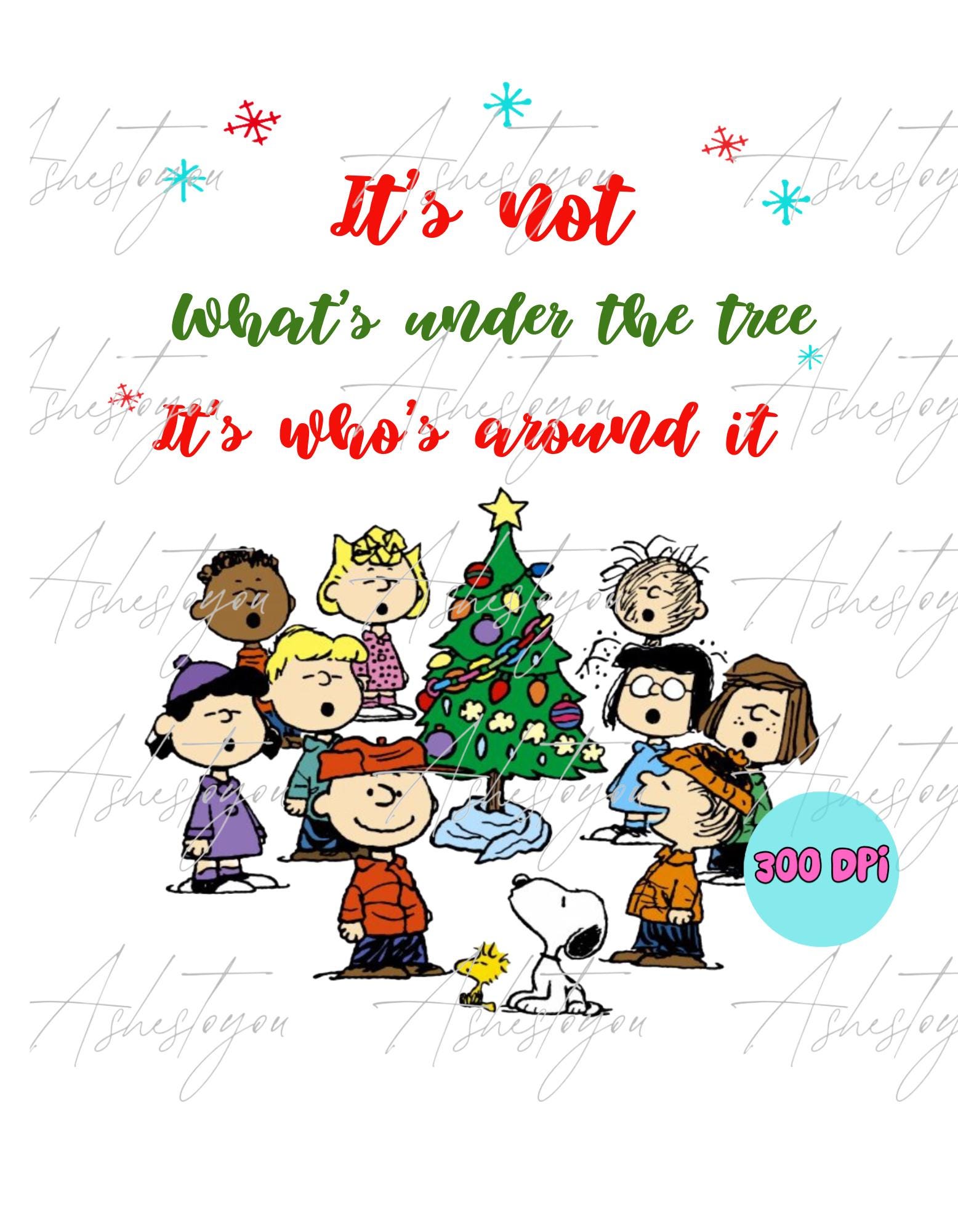 Christmas Charlie Brown PNG Snoopy Under the Christmas Tree - Etsy