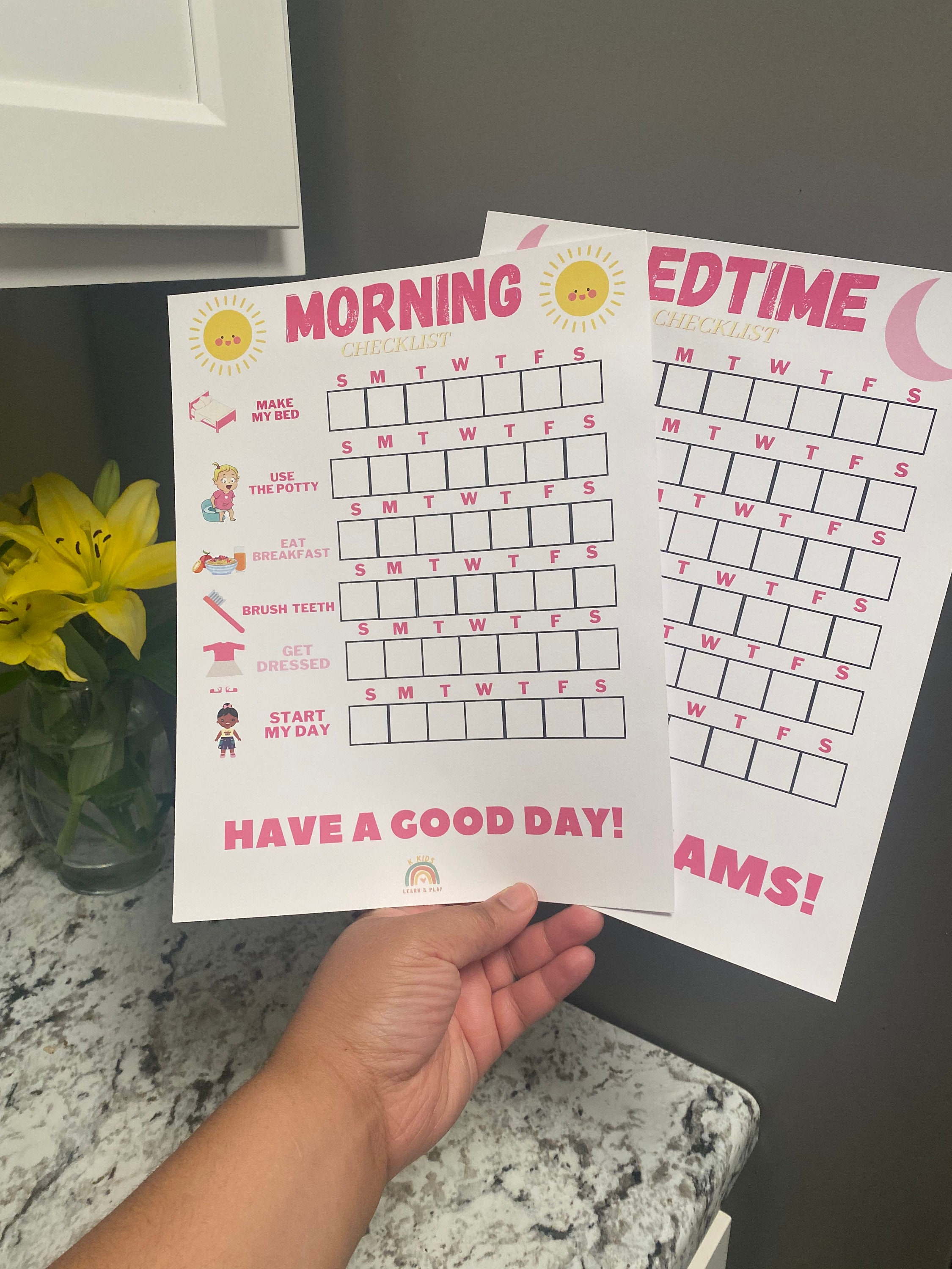 Morning Bedtime Routine, Kids Chart, Kids Routine Chart, Kids ...