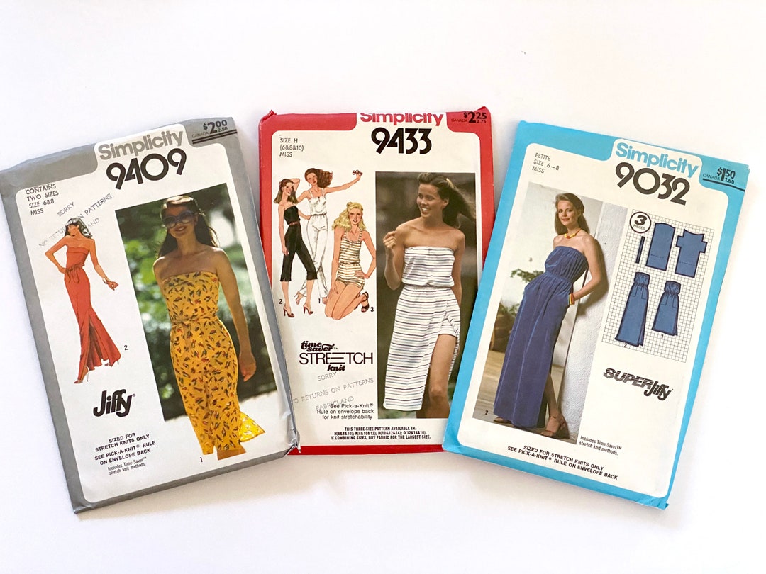1980s 3 VINTAGE SIMPLICITY PATTERNS #9409 #9433 #9032 | Lot Sleeveless ...