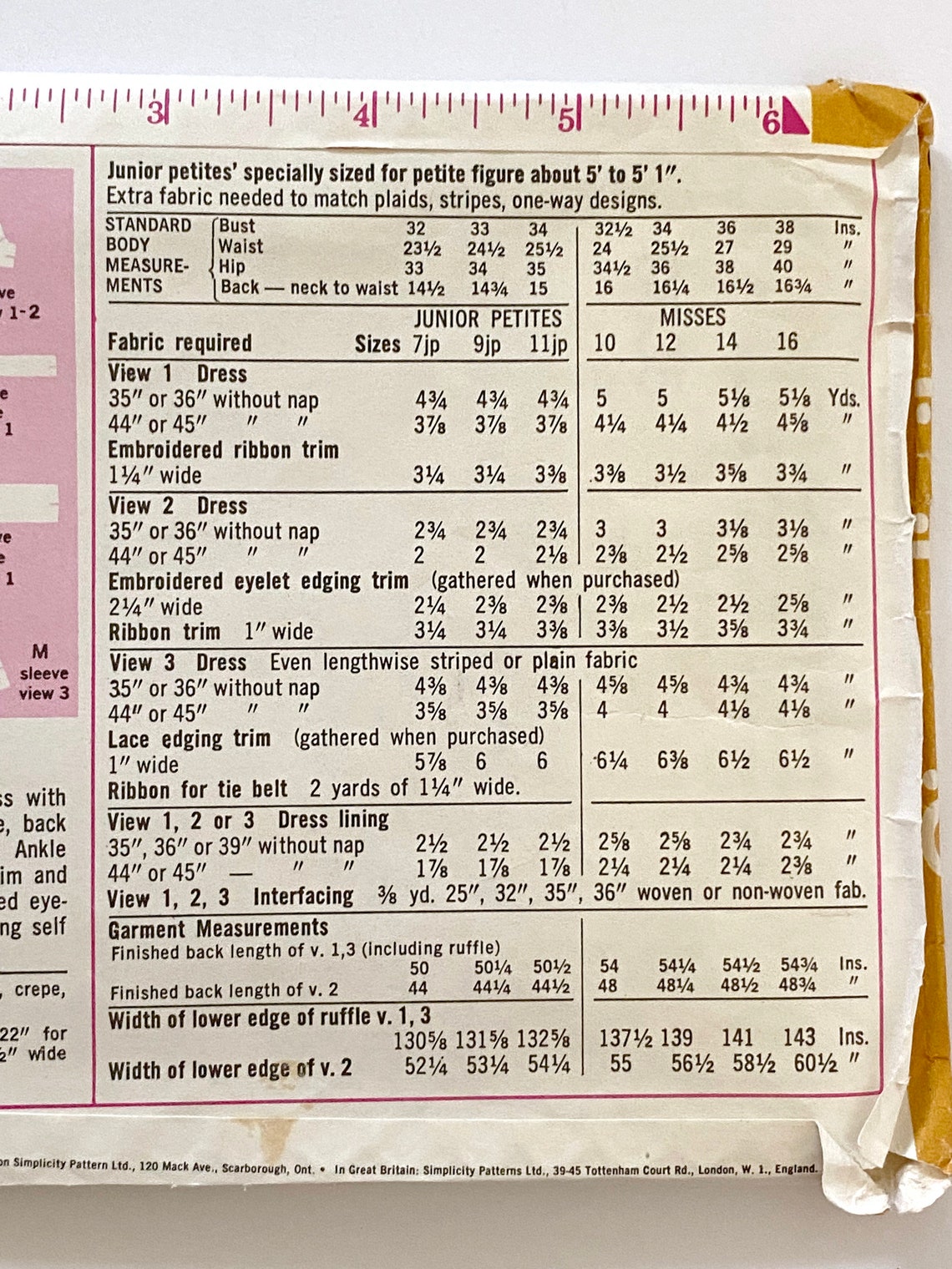 1960s 1970s VINTAGE SIMPLICITY PATTERN #9835 | Mod Dress Junior Petite ...