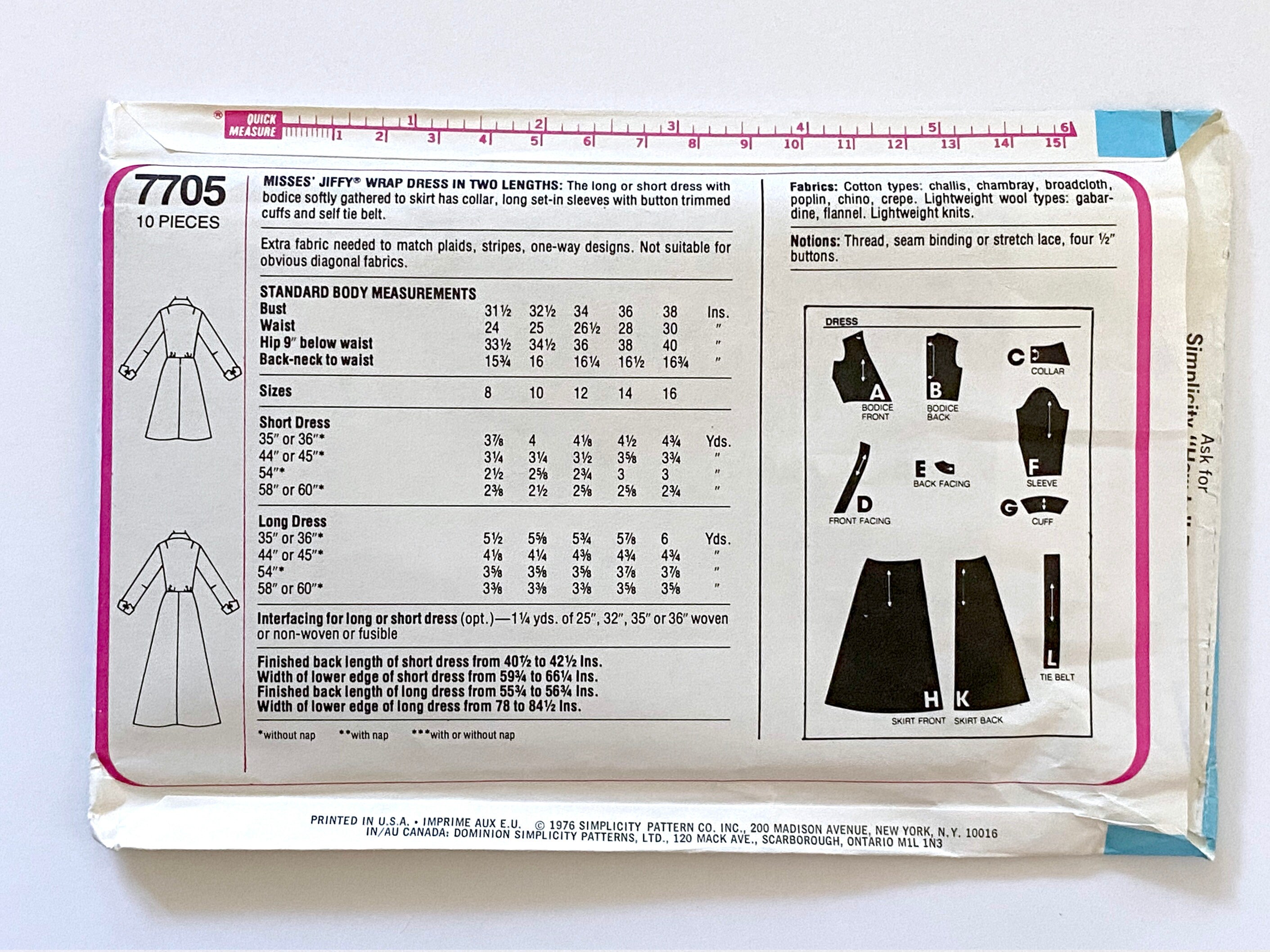 1970s VINTAGE SIMPLICITY PATTERN 7705 Dress Misses Size 8 small - Etsy