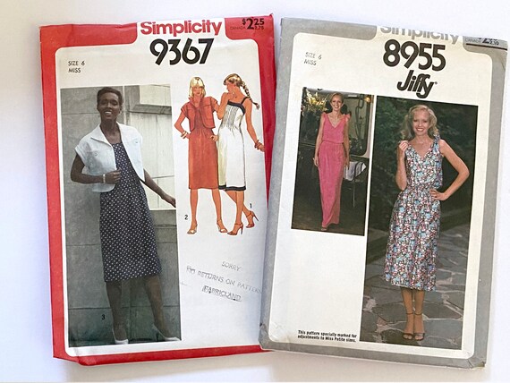 1980s VINTAGE 2 SIMPLICITY PATTERNS 9367 8955 Summer Dress | Etsy