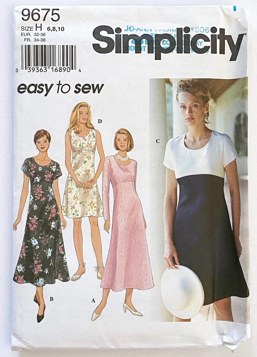 1980s VINTAGE SIMPLICITY PATTERNS #9675 | Evening Party Dress Miss Size ...