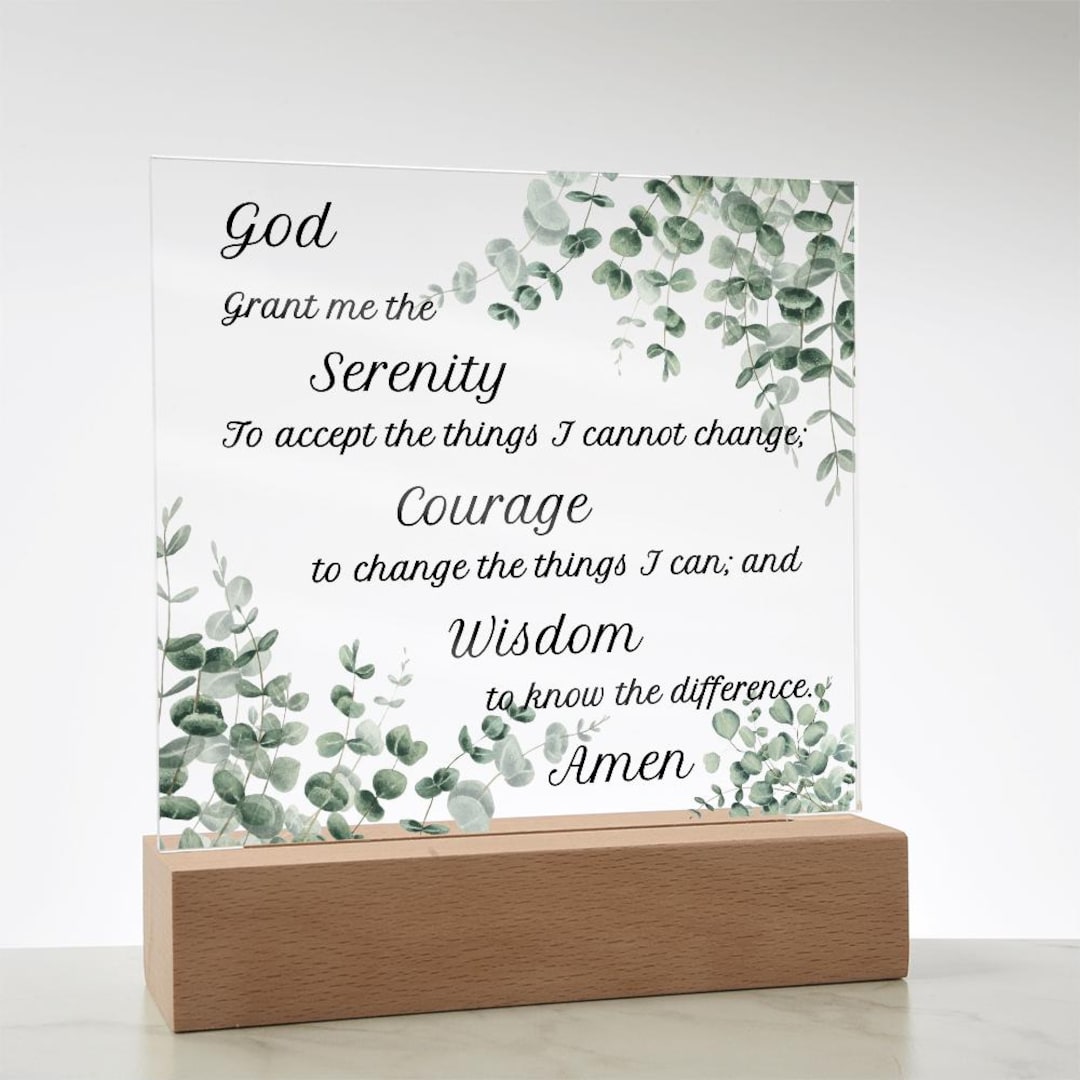 Serenity Prayer, Serenity Prayer Lighted Plaque, God Grant Me the ...