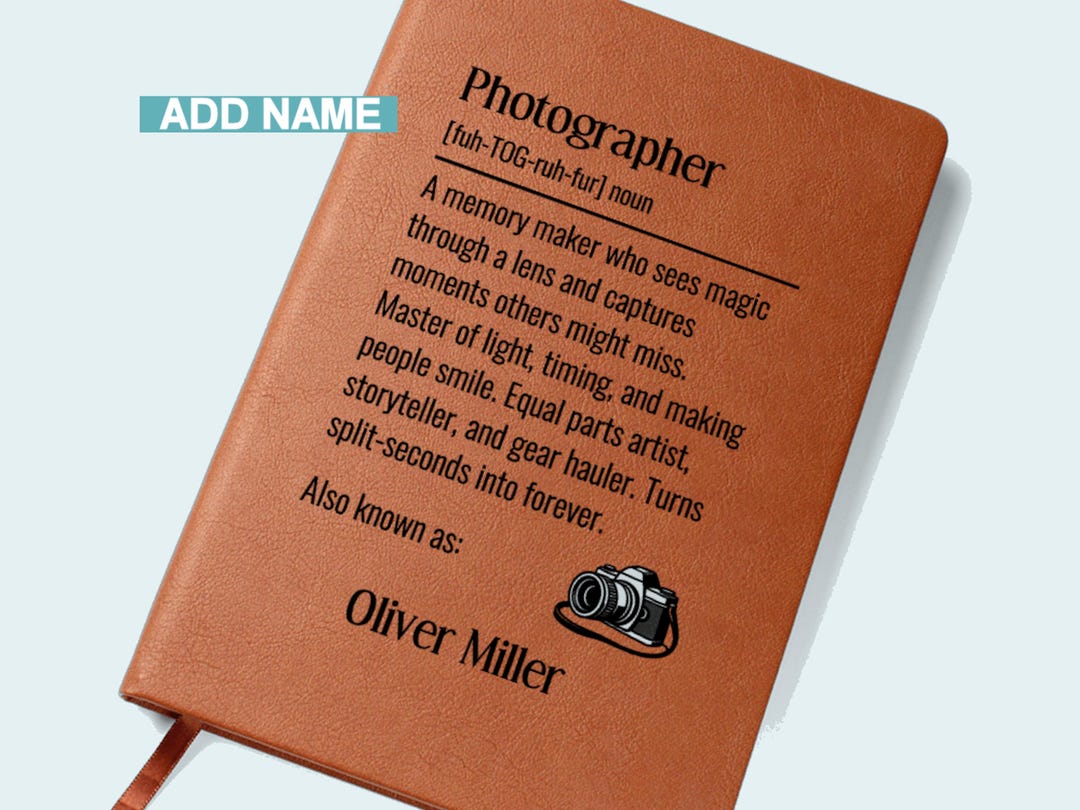 Personalized Photographer Journal, Custom Photographer Notebook ...