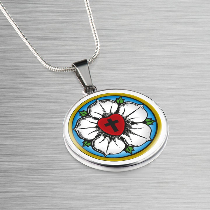 Luther Rose Pendant Necklace Lutheran Jewelry Reformation Gift - Etsy