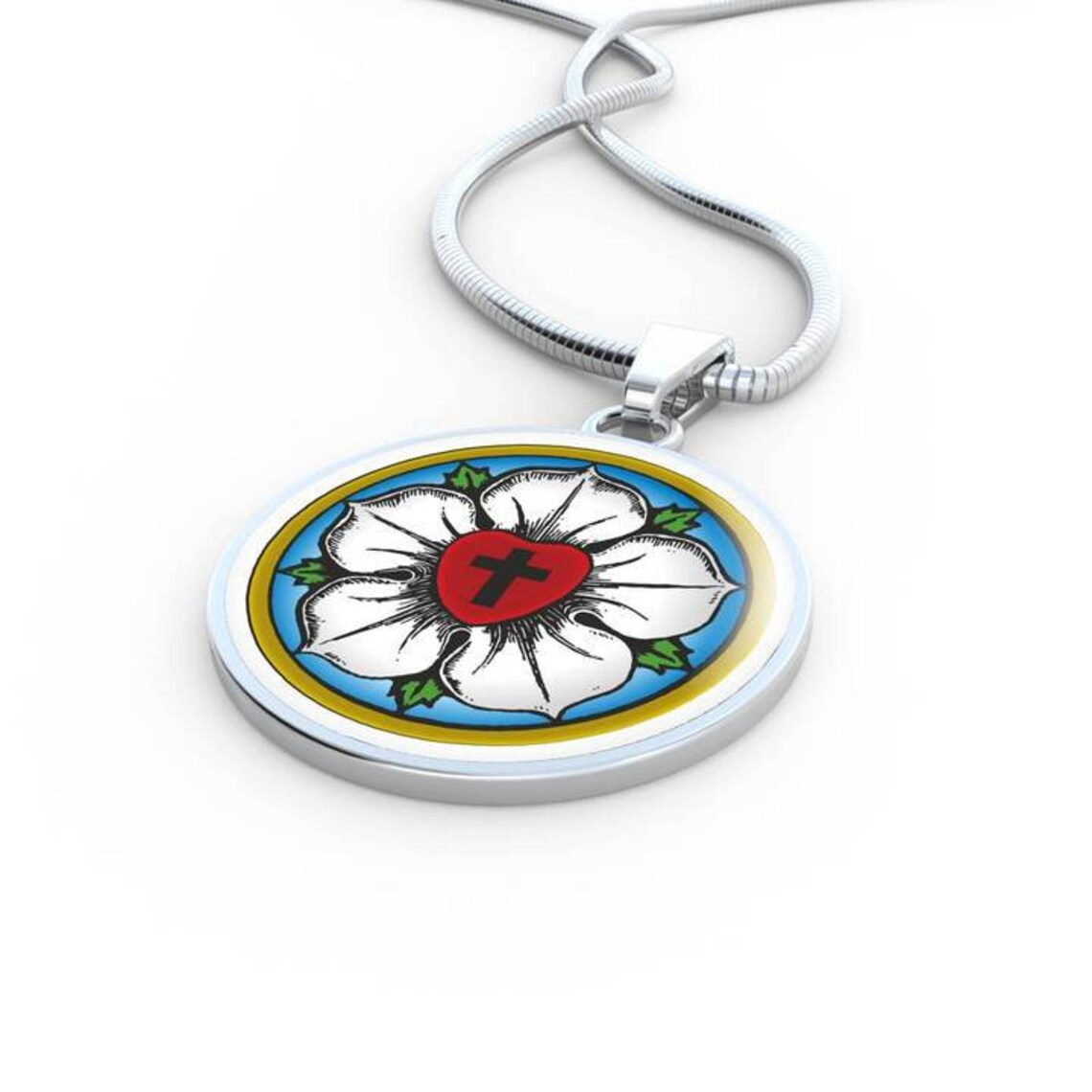 Luther Rose Pendant Necklace Lutheran Jewelry Reformation Gift - Etsy