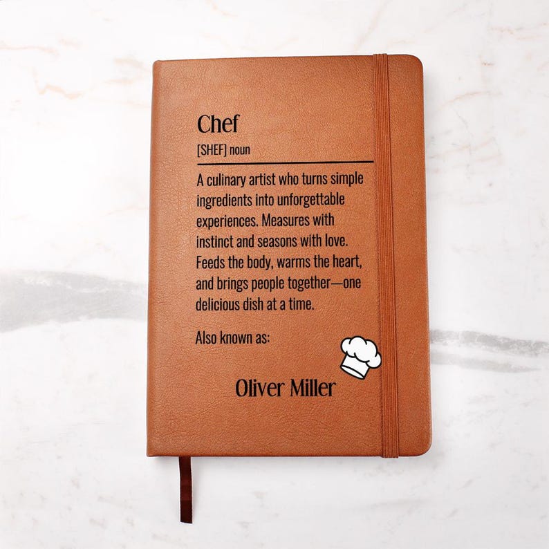 Personalized Chef Journal Dictionary Definition Custom Culinary ...