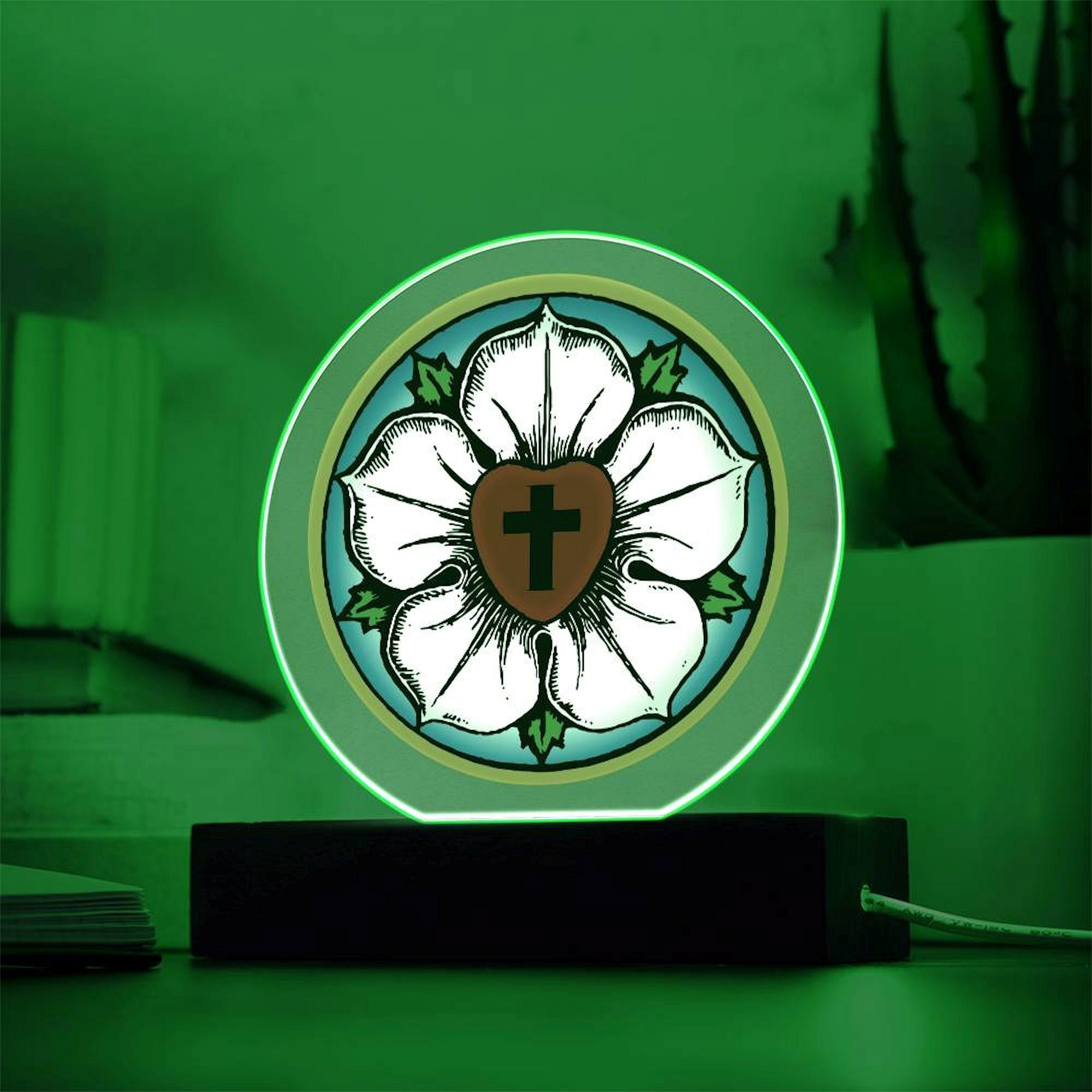 Luther Rose, Luther Rose Plaque, Lutheran Seal LED Light, Lutheran ...