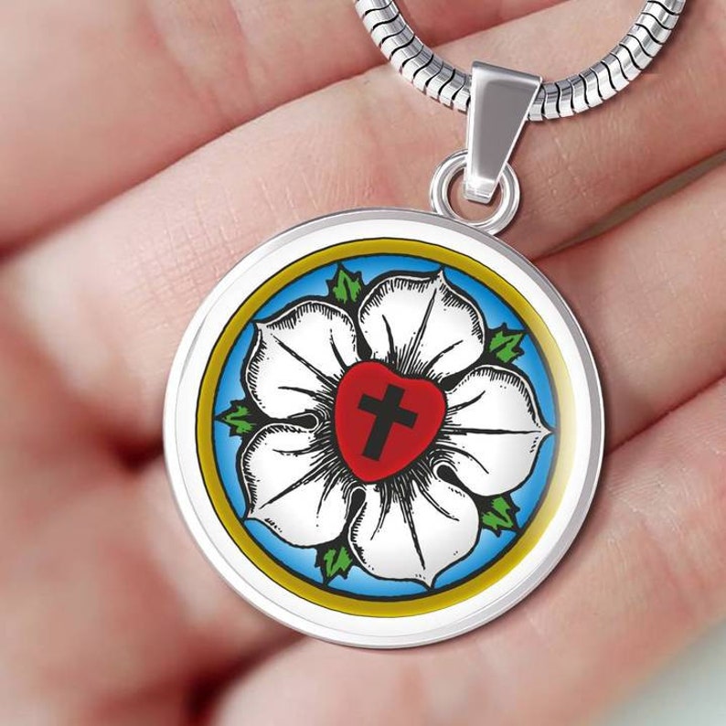 Luther Rose Pendant Necklace Lutheran Jewelry Reformation Gift - Etsy