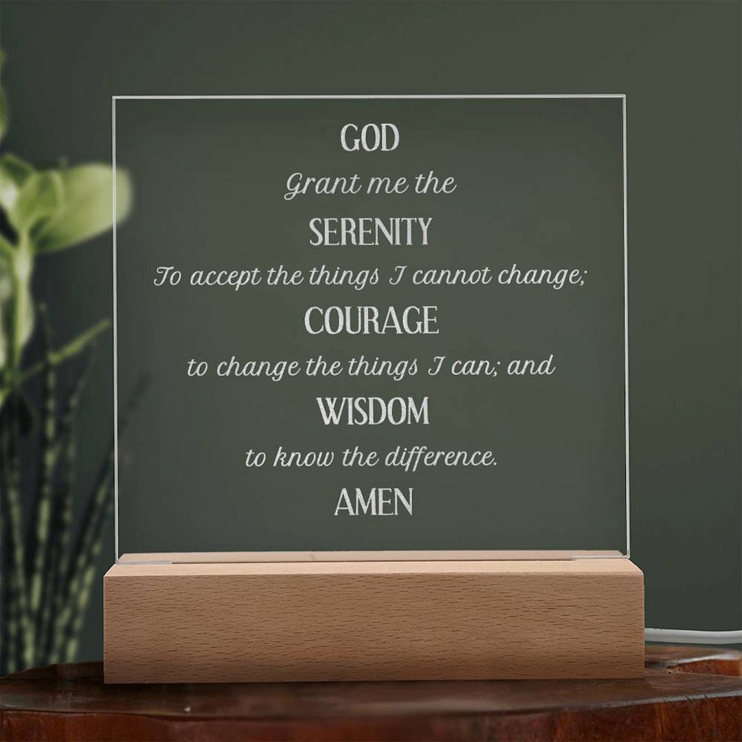 Serenity Prayer, Serenity Prayer Engraved Lighted Plaque, God Grant Me ...