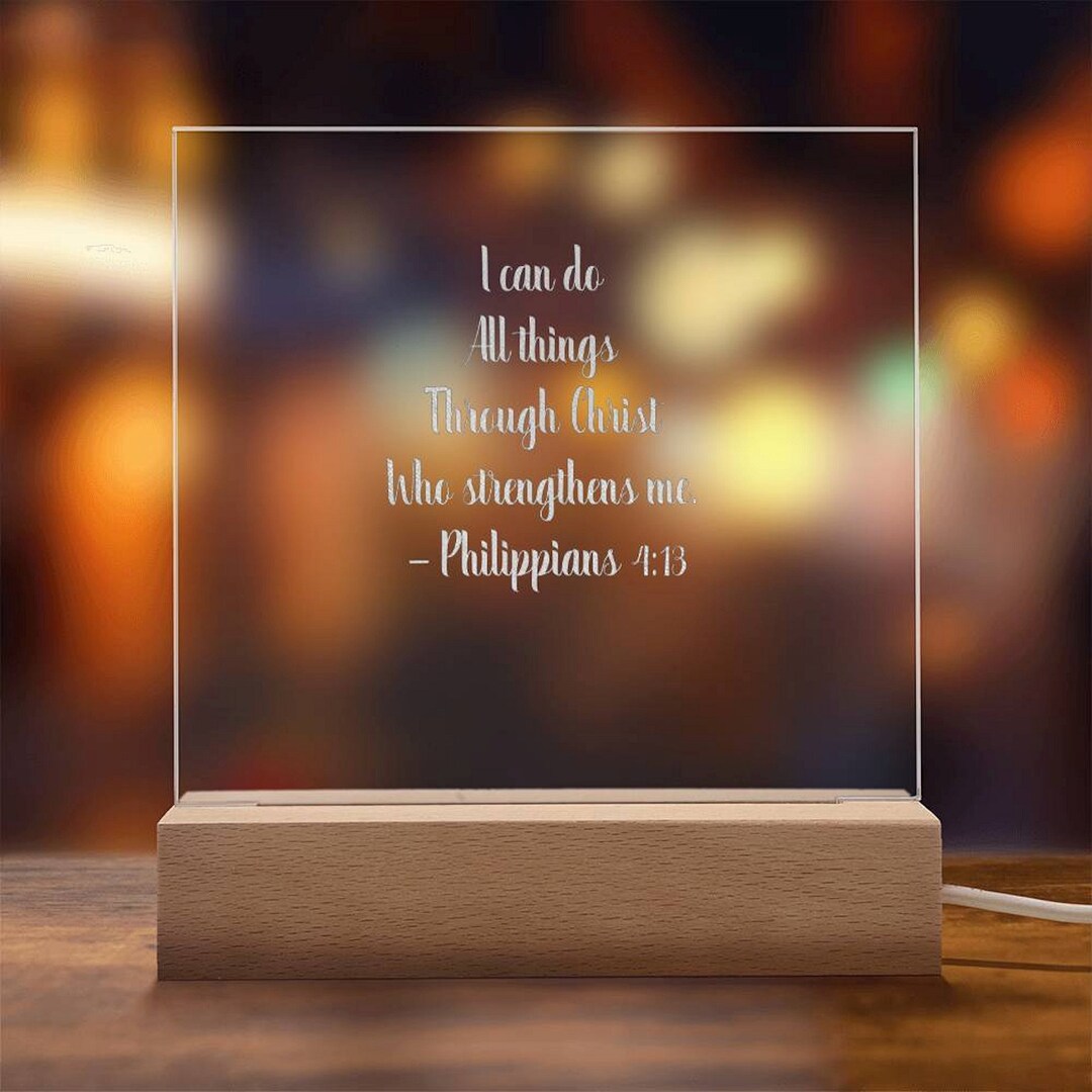 Philippians 4:13, I Can Do All Things Through Christ, Bible Verse Sign ...