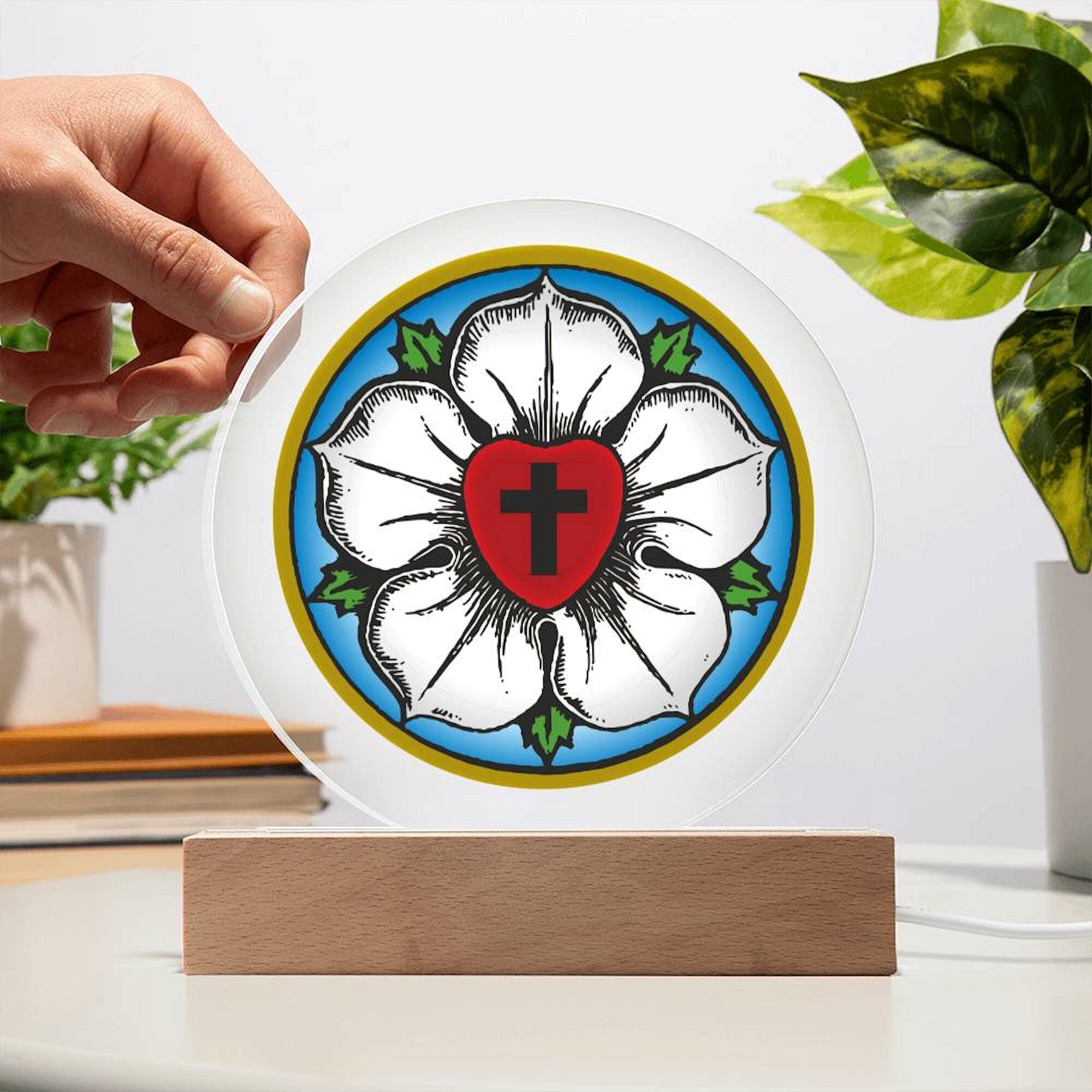 Luther Rose, Luther Rose Plaque, Lutheran Seal LED Light, Lutheran ...