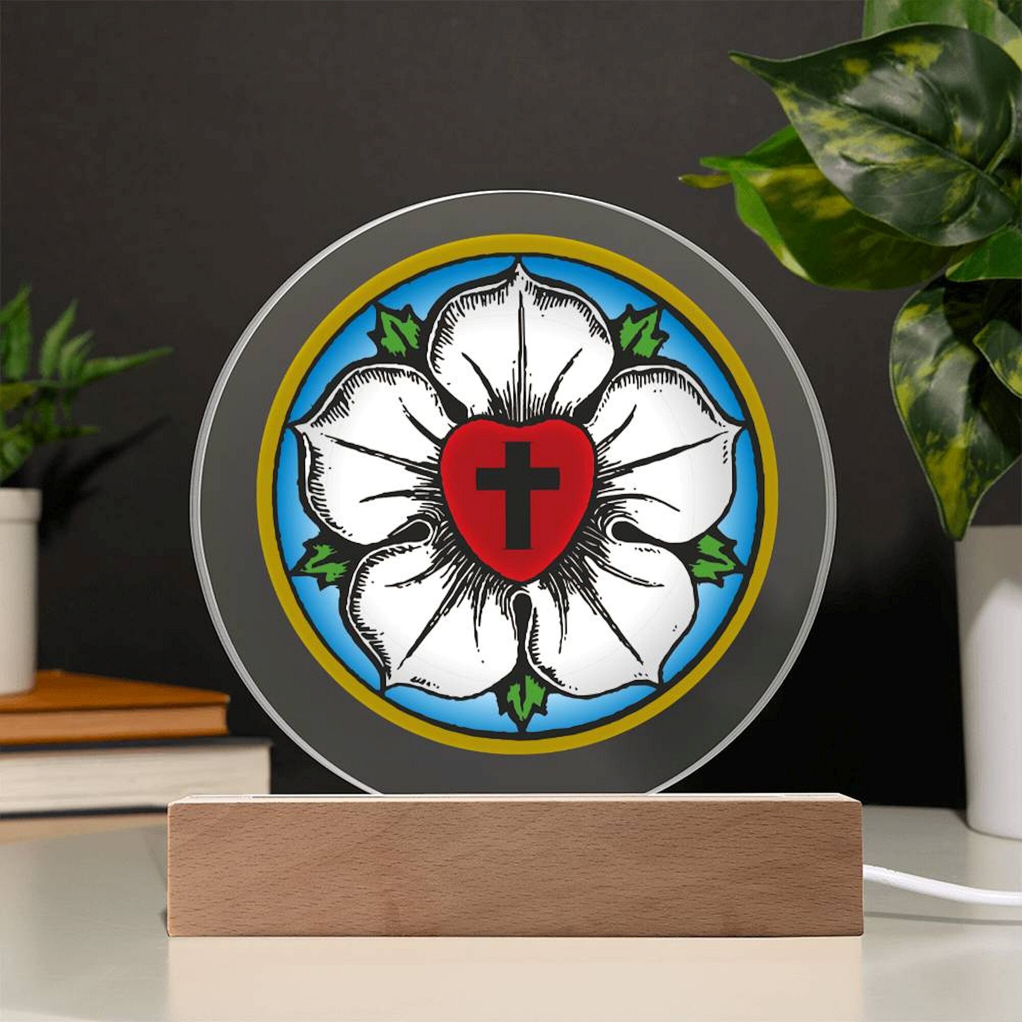 Luther Rose, Luther Rose Plaque, Lutheran Seal LED Light, Lutheran ...