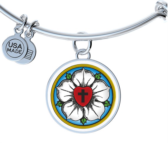 Luther Rose Luther Rose Bracelet Lutheran Jewelry Luther Rose Bangle Bracelet Luther s Rose Bracelet Luther Seal Personalize