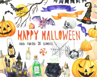 Halloween Clipart Happy Halloween Digital Clip Art Monster - Etsy