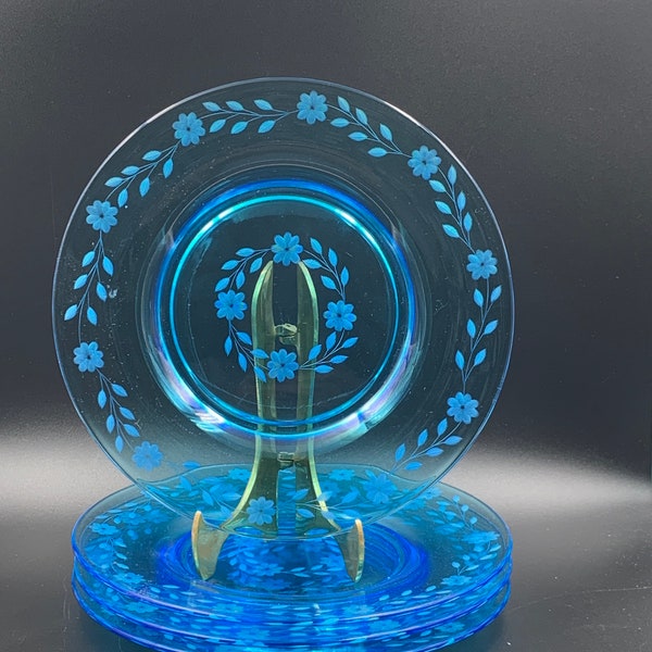 Aqua Glass Plates - Etsy