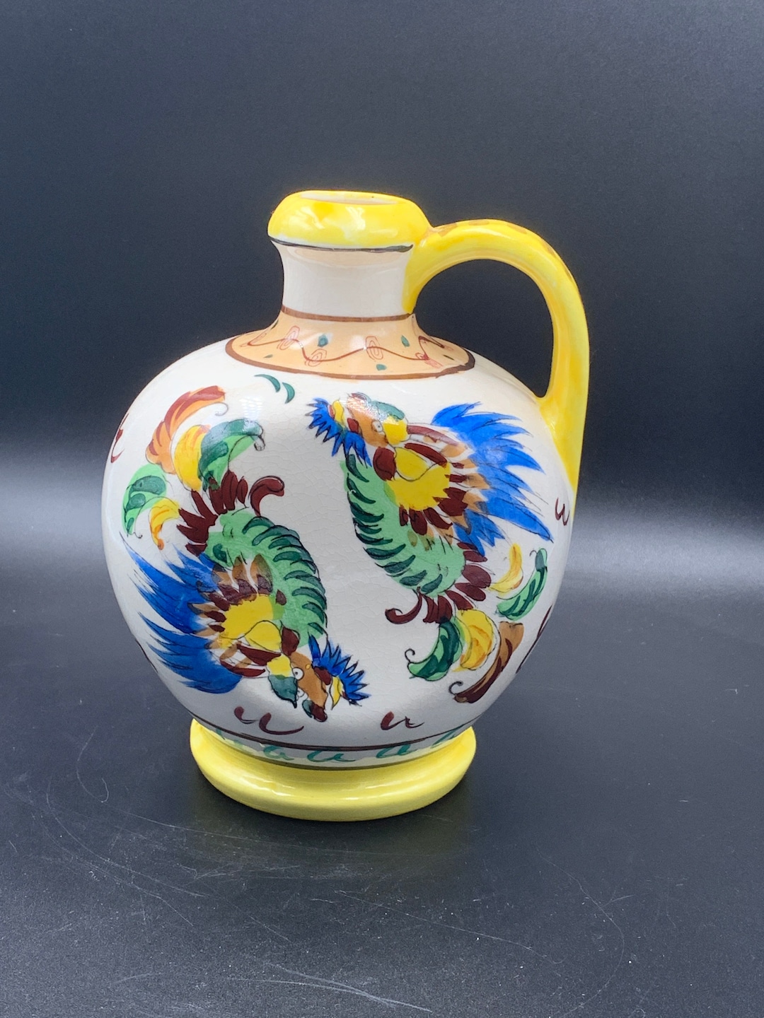 Vintage Dragon Pottery Jug 0322 - Etsy