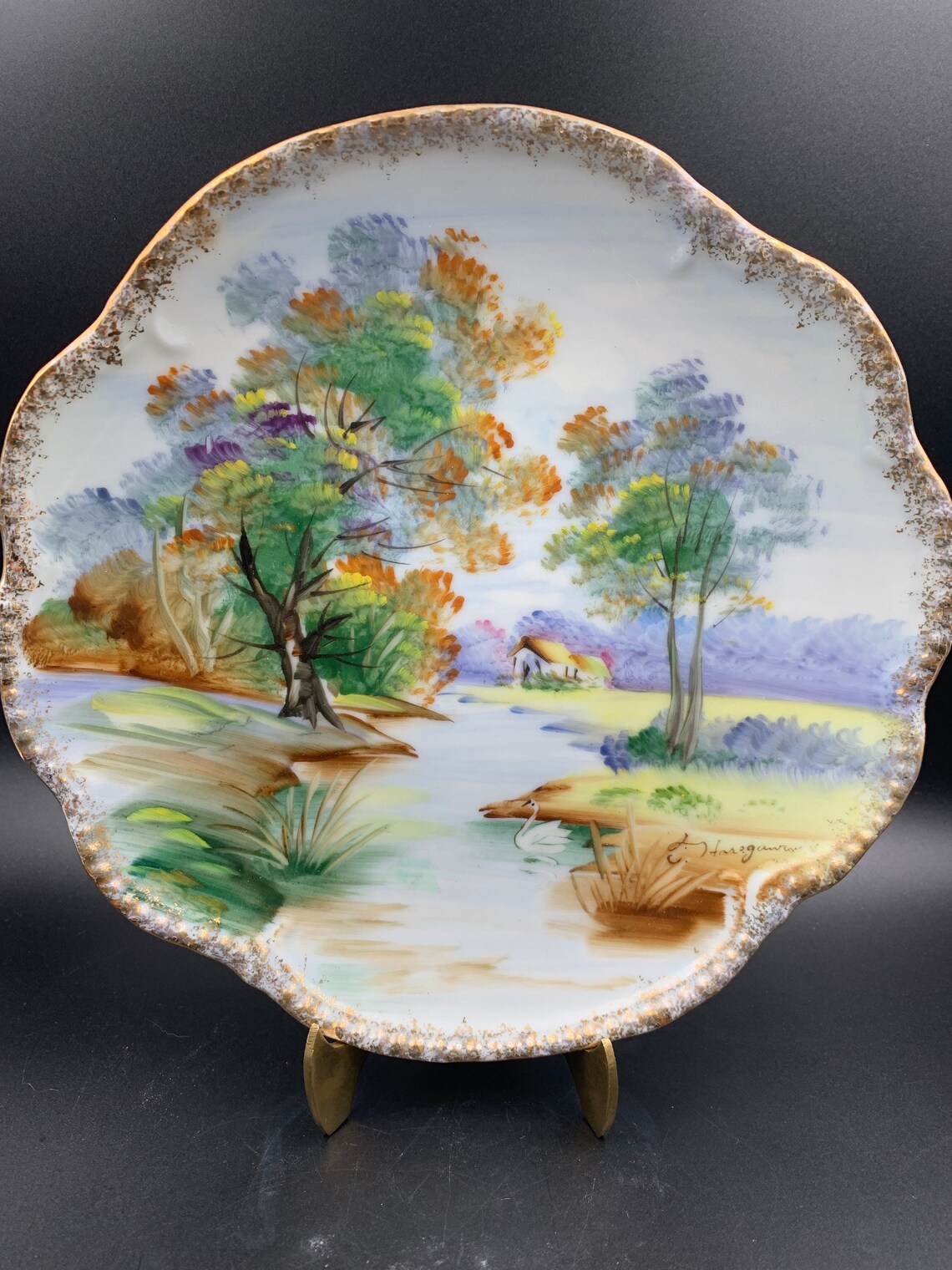 Vintage Hand Painted Japan Scene Plate 04/21 | Etsy