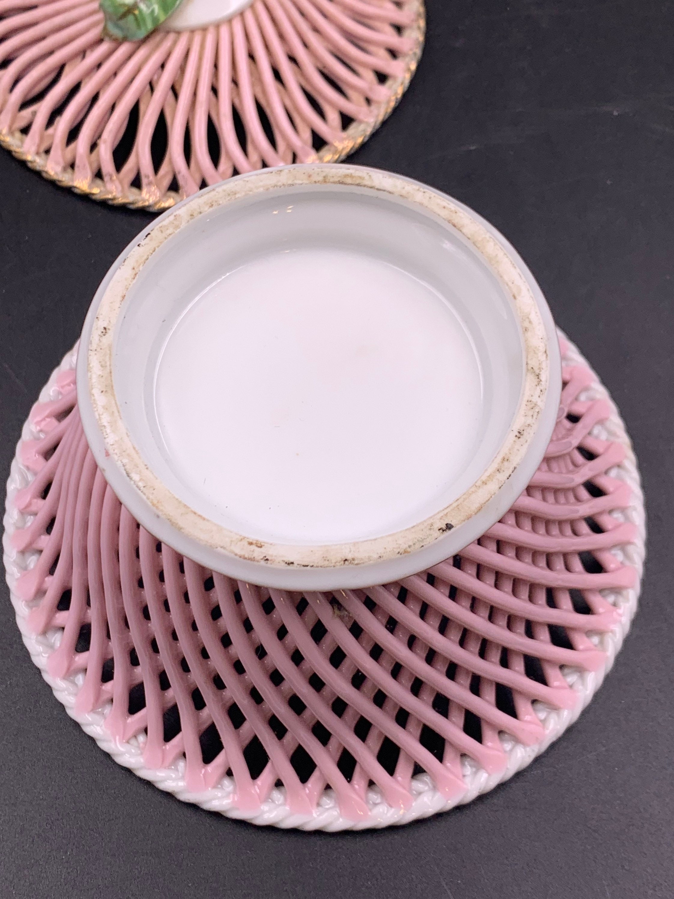 Vintage Kasuga Ware Porcelain Pink Swirl Lattice Covered Bowl - Etsy