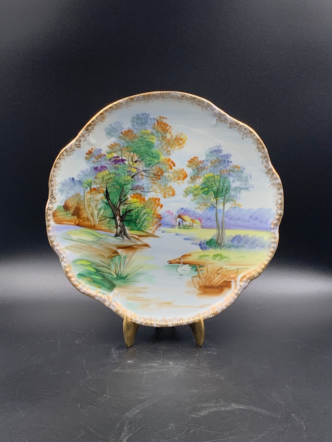 Vintage Hand Painted Japan Scene Plate 04/21 - Etsy