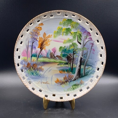 Vintage Hand Painted Japan Scene Plate 04/21 - Etsy