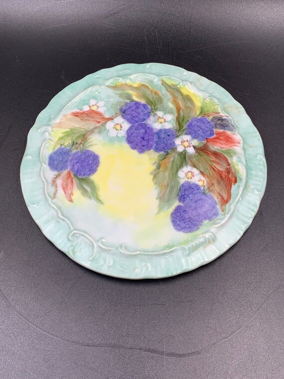 Vintage Hand Painted Artist Signed Plate 0322 | Etsy