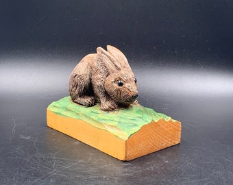 Wood Carved Bunny | Etsy