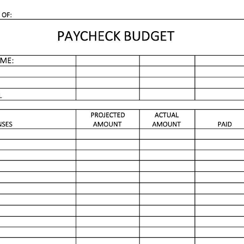 Paycheck Budget Sheet DOWNLOAD - Etsy