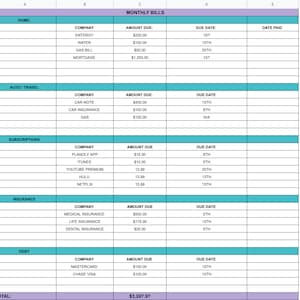 Money on One Page (DOWNLOAD) - Etsy