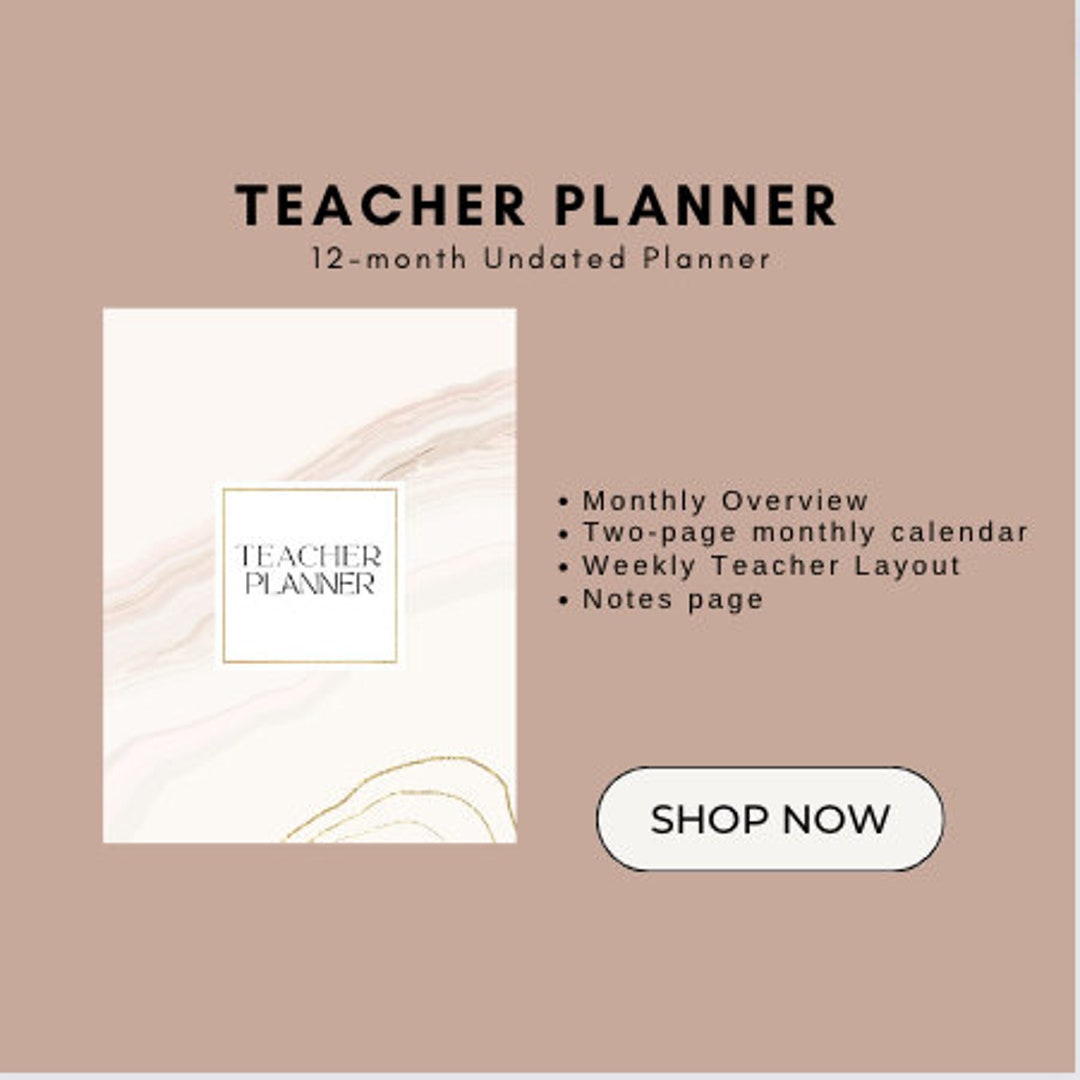 Teacher Planner 12 Month Undated Planner - Etsy