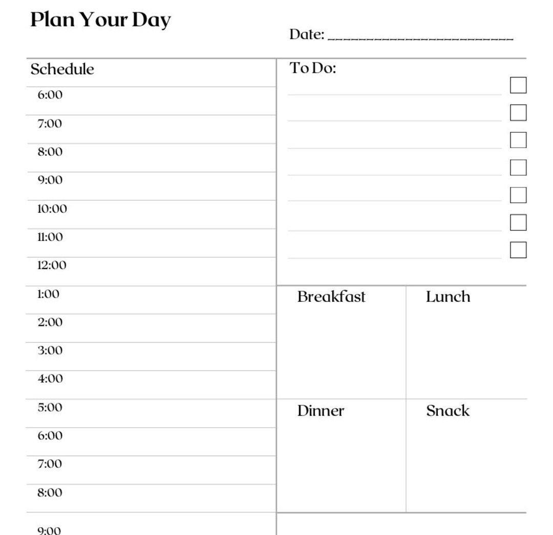 Plan Your Day (DOWNLOAD) - Etsy