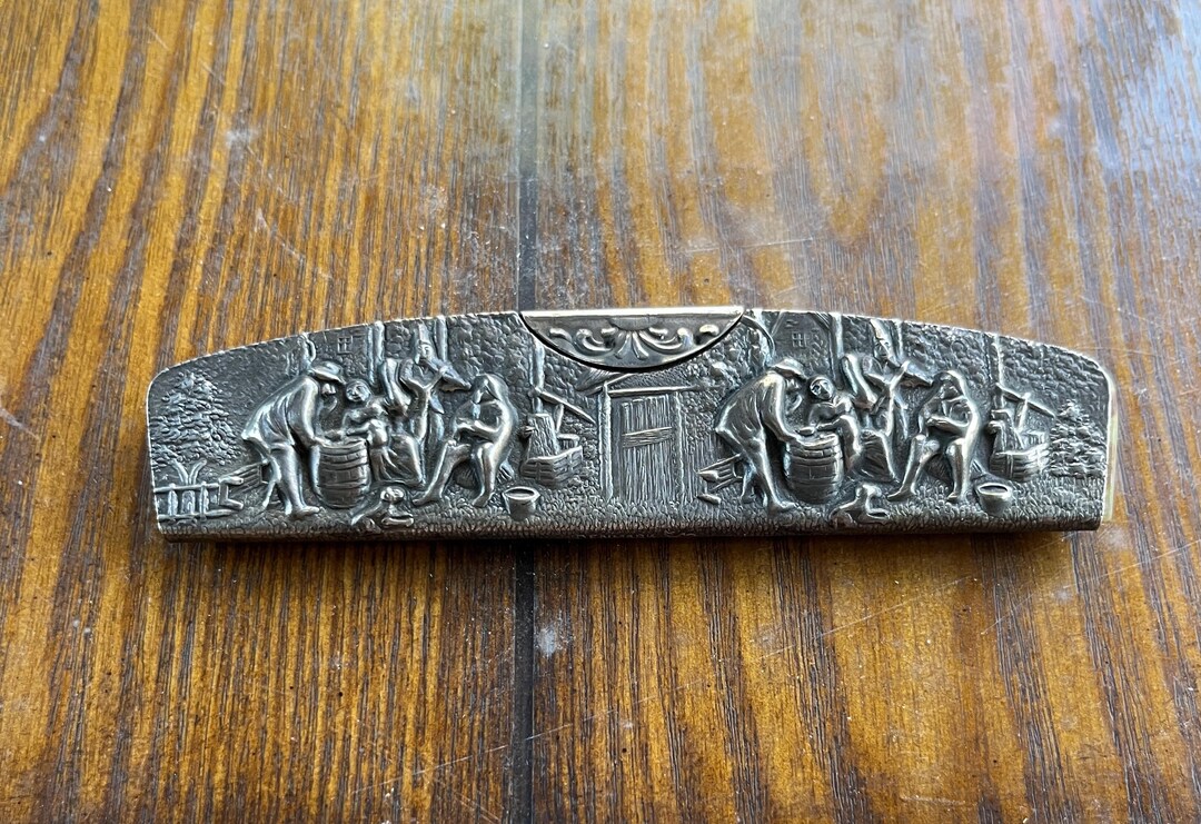 Antique Repousse Village Scene Silver Plate Comb and Case Denmark - Etsy