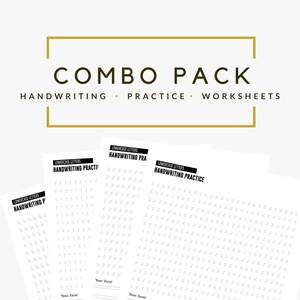 Printable Minimalistic Handwriting Worksheets Combo Pack // Digital ...