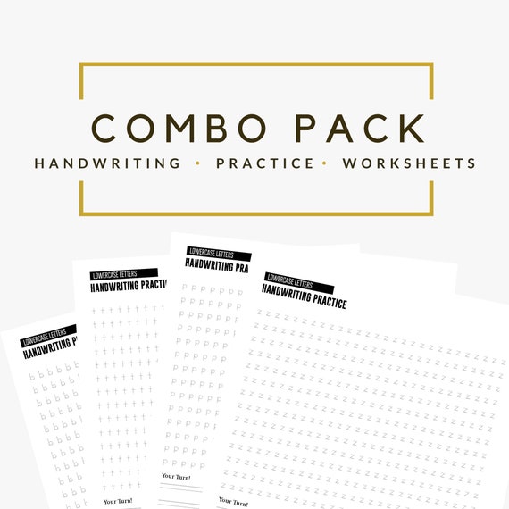 Printable Minimalistic Handwriting Worksheets Combo Pack // | Etsy