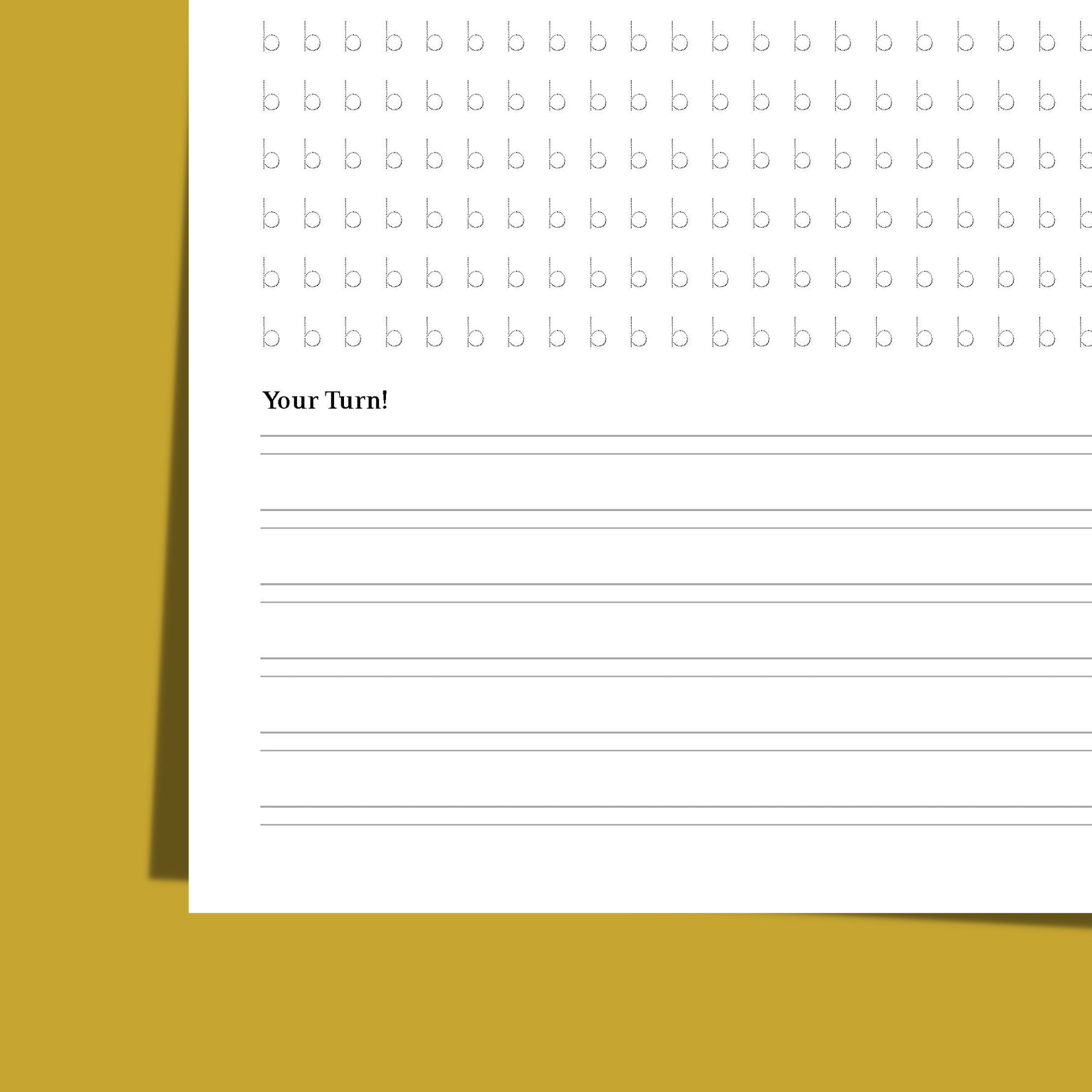 Printable Minimalistic Lowercase Letter Worksheet for Handwriting ...