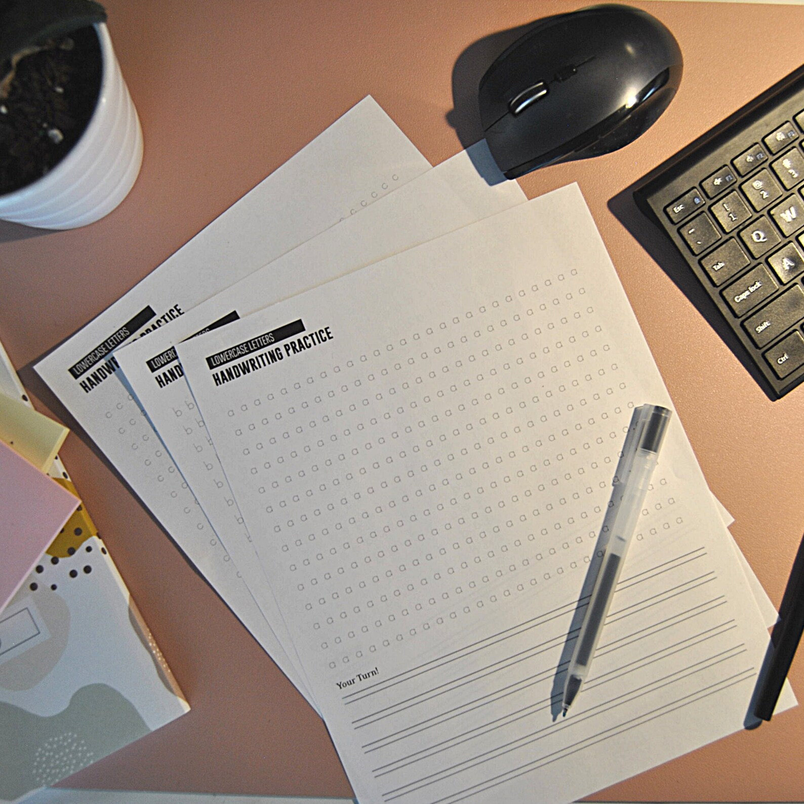 Printable Minimalistic Handwriting Worksheets Combo Pack // Digital ...