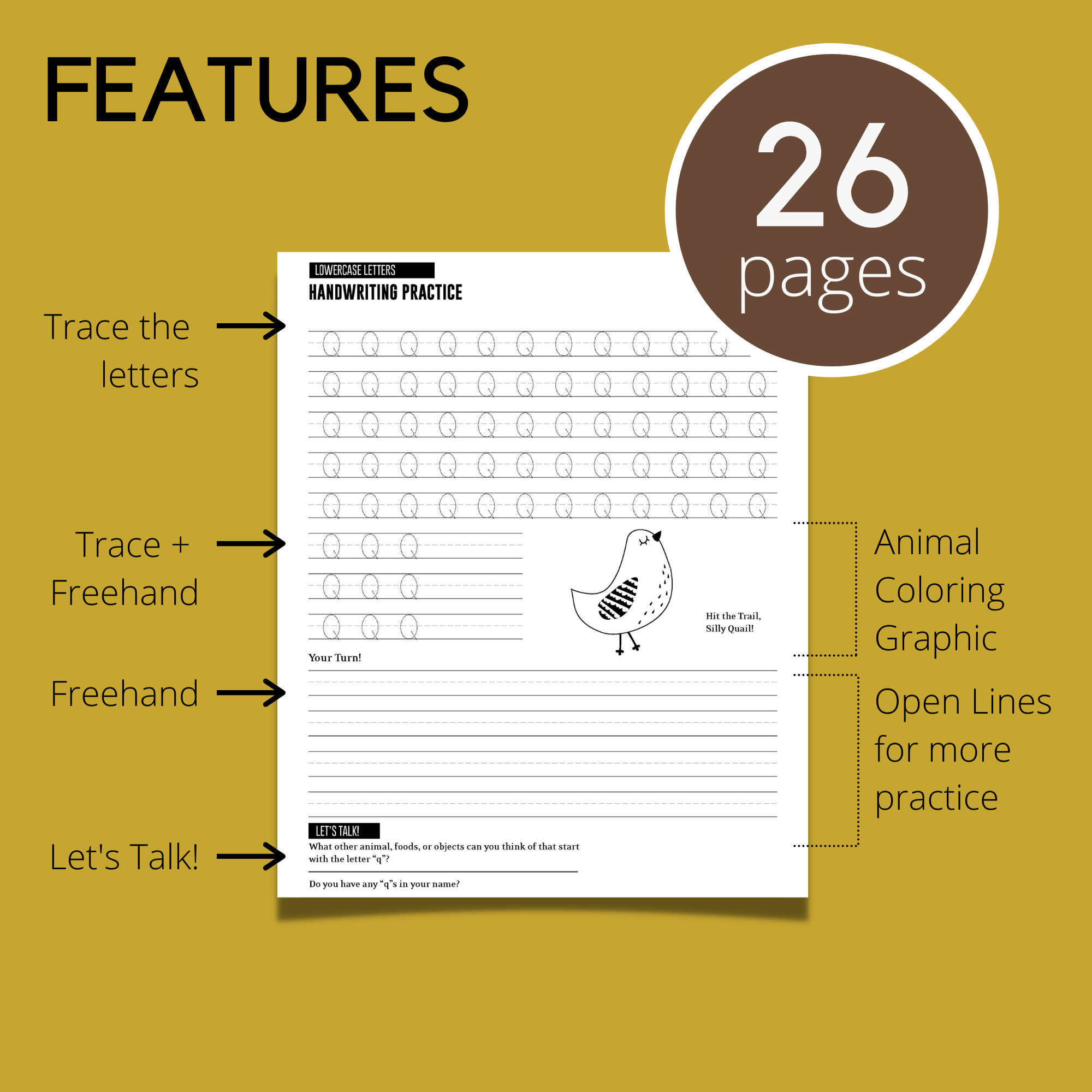 Printable Uppercase Letters Handwriting Practice Worksheet With ...